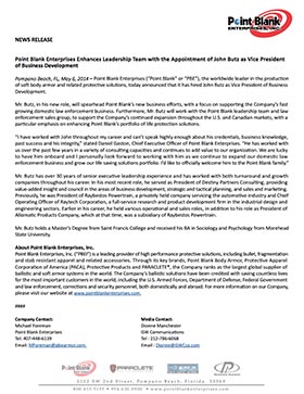 News | Point Blank Enterprises